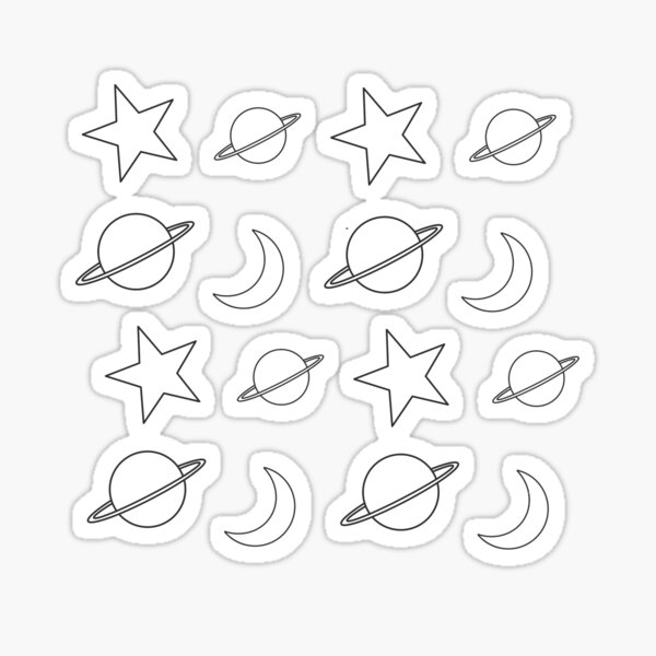 "Space Outline Sticker Pack" Sticker by hoonurkaur | Redbubble