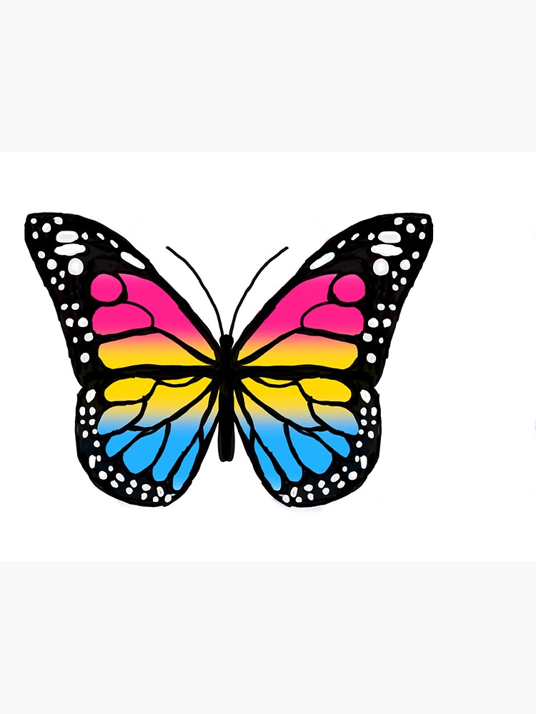 "Pan Pride Butterfly" Sticker by proud-hedgehog | Redbubble