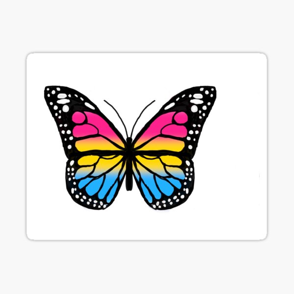 "Pan Pride Butterfly" Sticker by proud-hedgehog | Redbubble