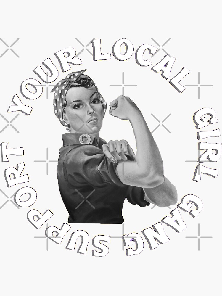 "Grey Support Your Local Girl Gang Design with Women in the Middle Grey ...