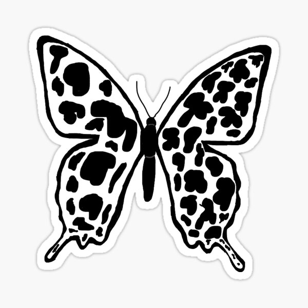 "cow print butterfly" Sticker by cowboyluvr | Redbubble