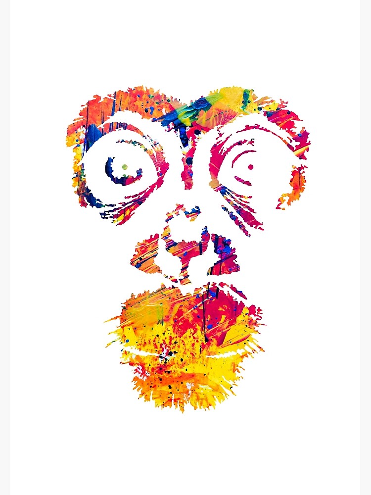 "Artistic colourful abstract painted monkey/ape face." Art Print by ...