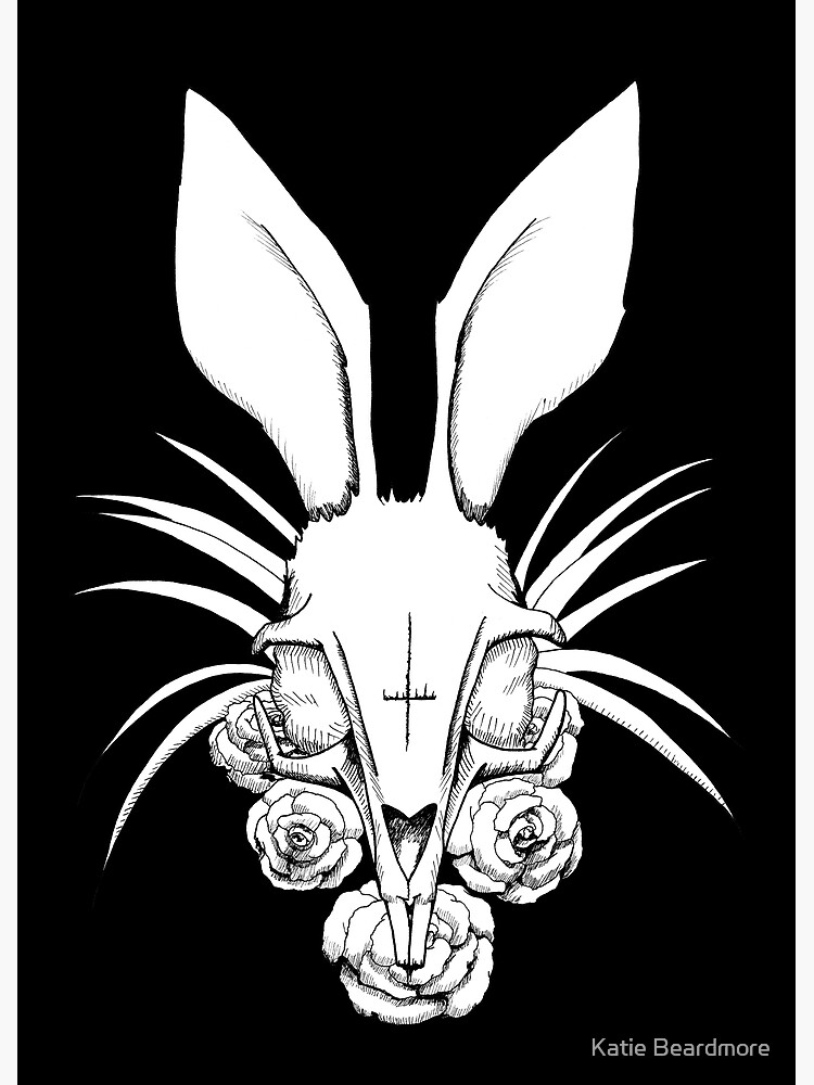 "Rabbit skull and roses - gothic art" Art Print by beardfacay | Redbubble