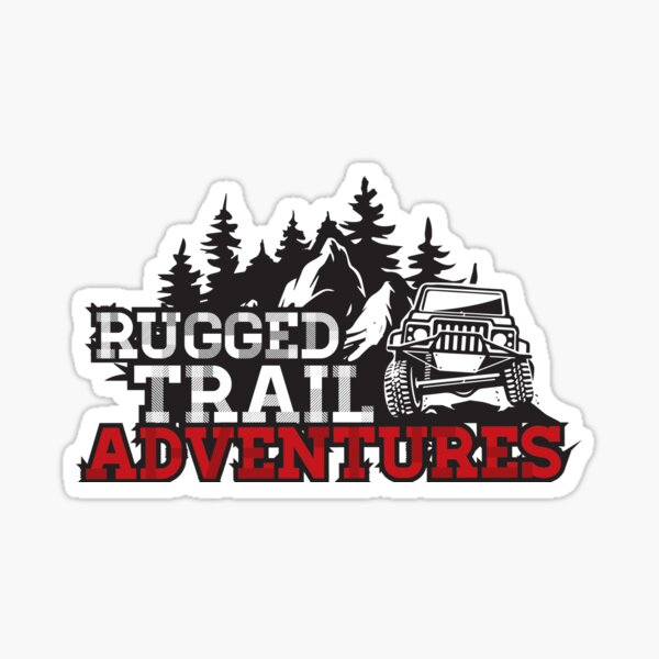 "Rugged Trail Adventures Original Logo Die Cut Sticker - Red" Sticker ...