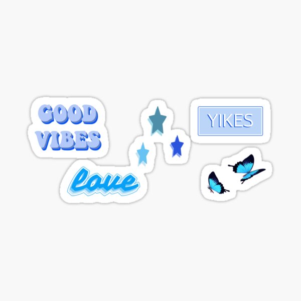 "blue aesthetic sticker pack!!" Sticker for Sale by mass-stickers ...