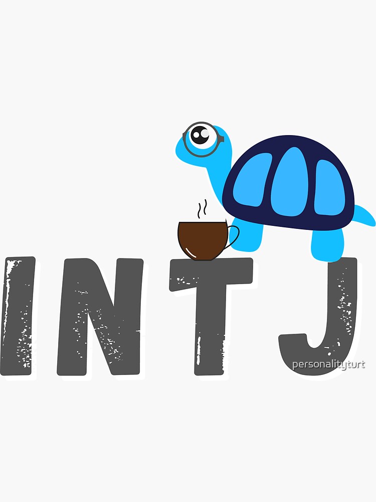 "INTJ MBTI MASCOT | 16 Personalities" Sticker by personalityturt ...
