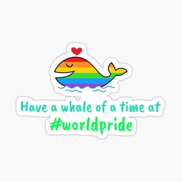 "World Pride LGBT Whale Design" Sticker for Sale by JDBDesigns | Redbubble