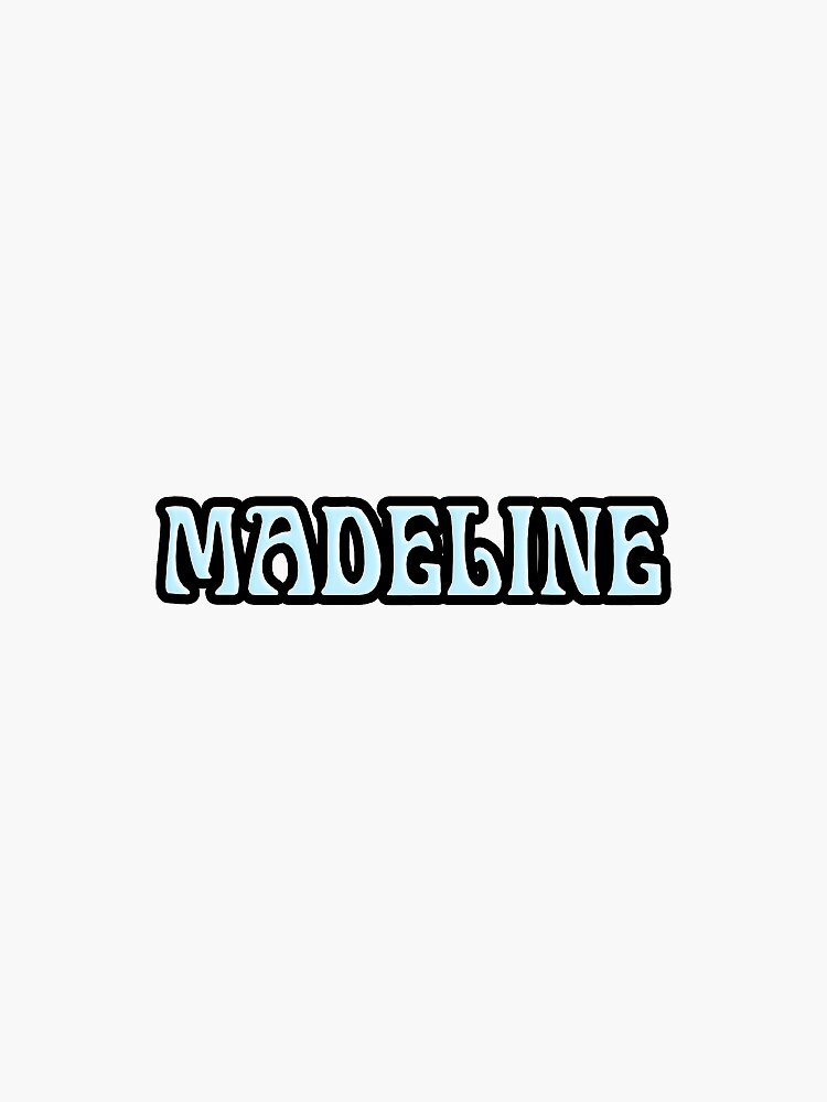 "Blue / Black Madeline Name" Sticker by mhs-art | Redbubble