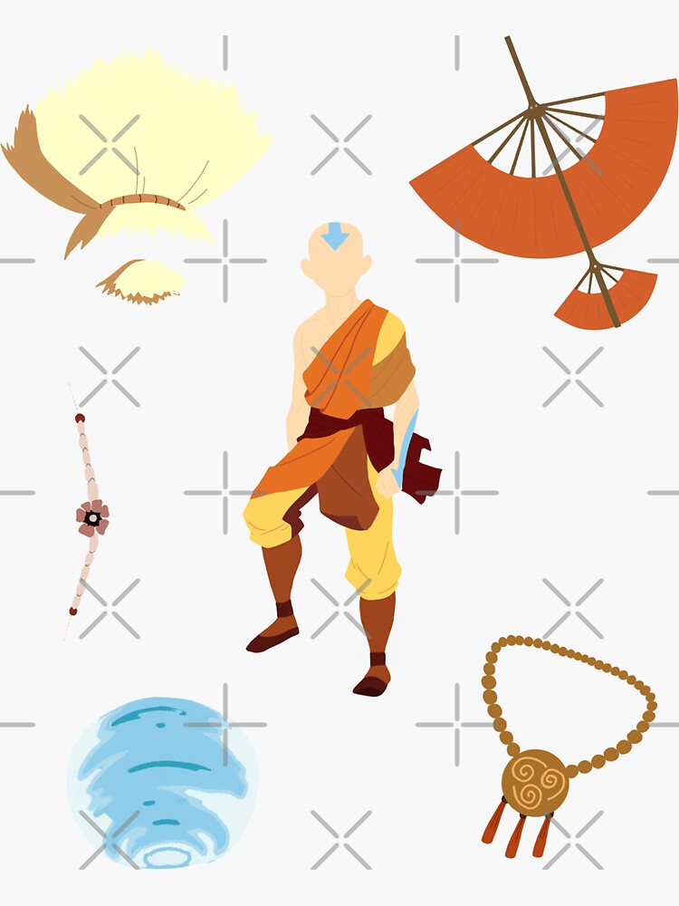 "Aang Sticker Pack" Sticker by malice7222 | Redbubble