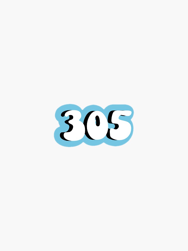 "305 area code" Sticker for Sale by Lucia Scarsi | Redbubble