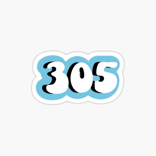 "305 area code" Sticker for Sale by Lucia Scarsi | Redbubble