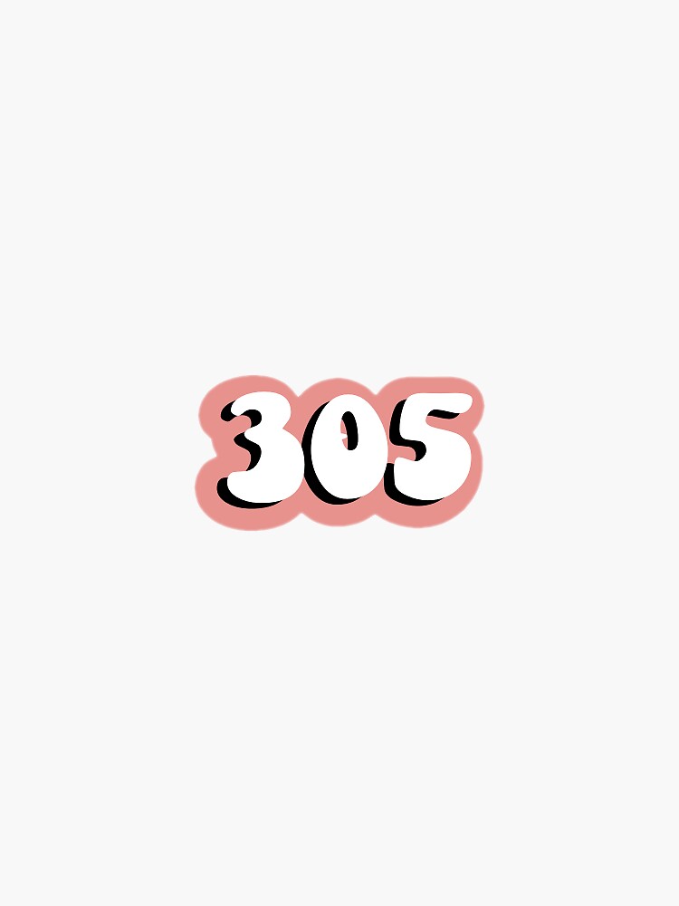 "Copy of 305 area code" Sticker by tigresa21 | Redbubble