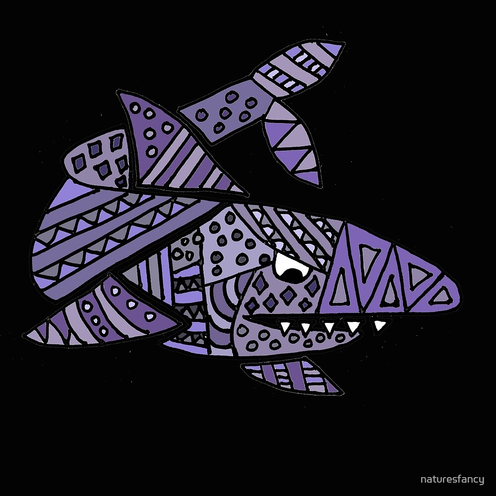 "Cool Artistic Blue Shark Patterns Abstract" by naturesfancy | Redbubble