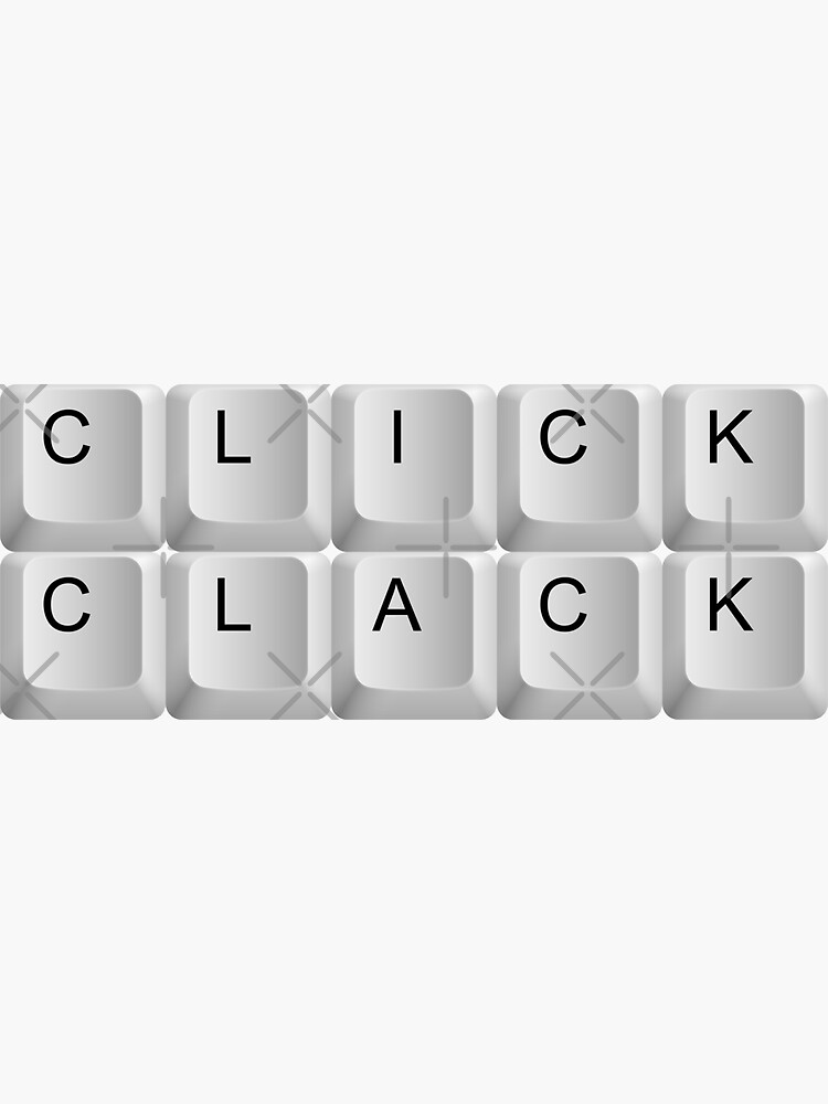 "Click Clack goes the Mechanical Keyboard" Sticker by CrystalCrush ...