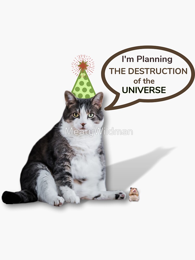 "Evil cat Plans to destroy the Universe Carole Baskin" Sticker for Sale ...