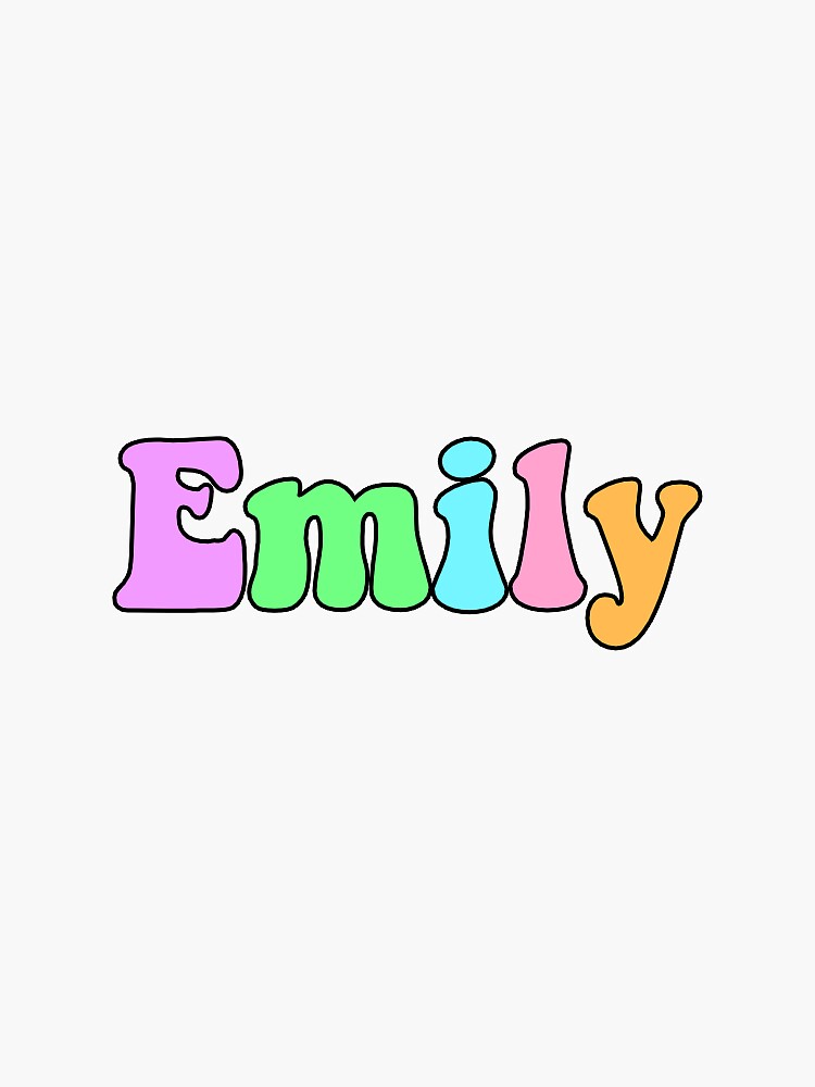 "Emily" Sticker for Sale by Cali0218 | Redbubble