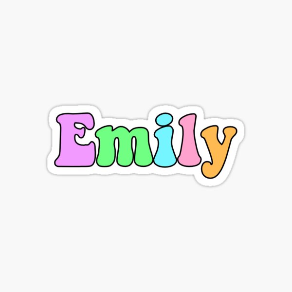 "Emily" Sticker for Sale by Cali0218 | Redbubble