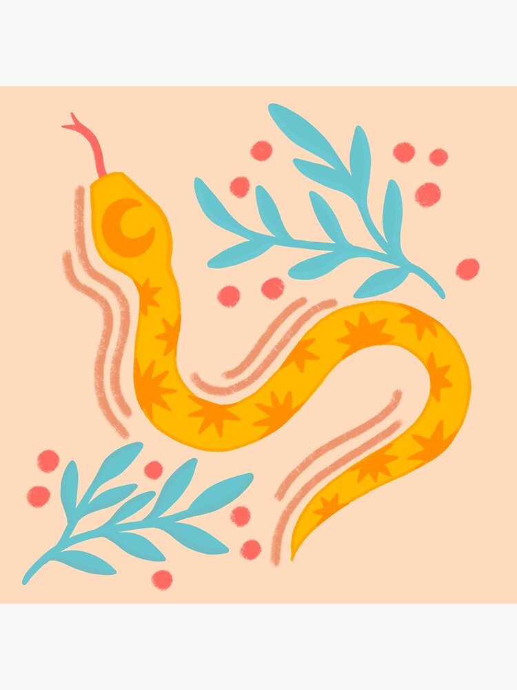 "Yellow Slithering Snake" Art Print for Sale by malpallake | Redbubble