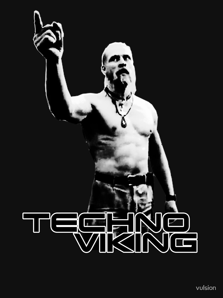"TECHNO VIKING " Essential T-Shirt by vulsion | Redbubble
