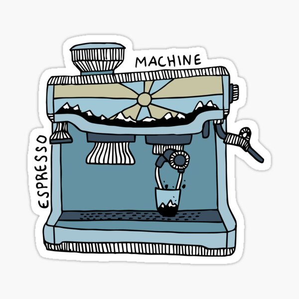 "Espresso Machine" Sticker for Sale by matildaanco | Redbubble