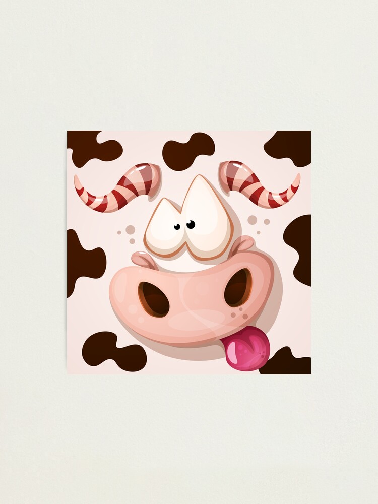 Lámina fotográfica «Vaca monstruo de dibujos animados lindo y loco» de ...