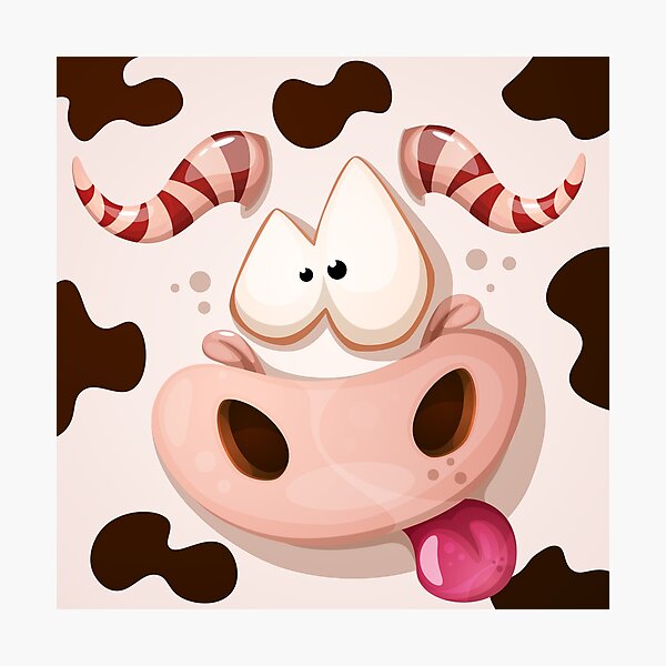 Lámina fotográfica «Vaca monstruo de dibujos animados lindo y loco» de ...