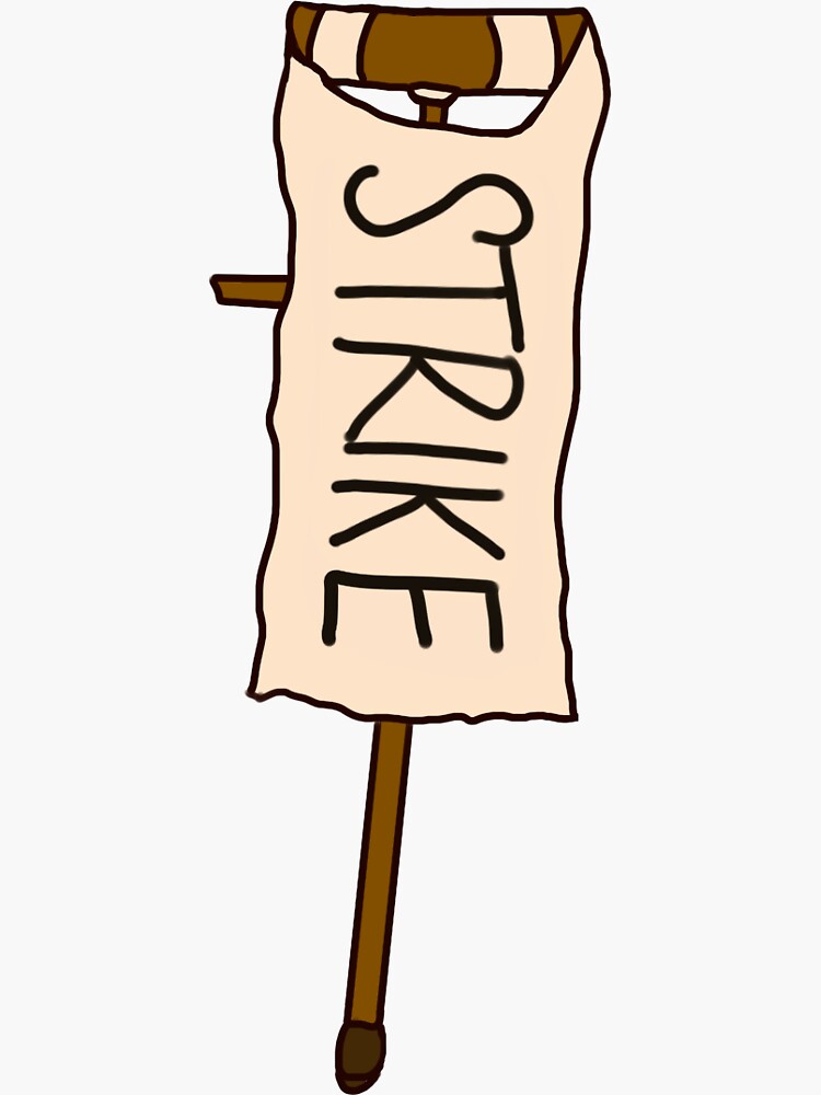 ""Srike"- Crutchie's Crutch from Newsies" Sticker by BroadwayDesignz ...