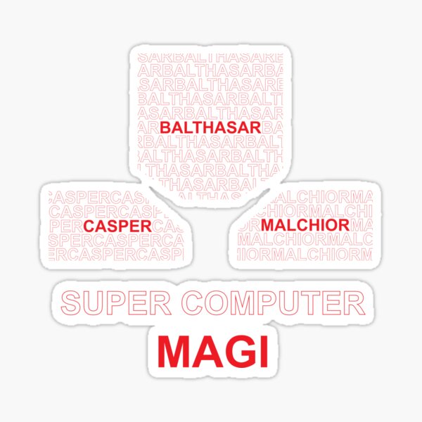 "Super Computer Magi Evangelion" Sticker for Sale by DDESIGNERR | Redbubble