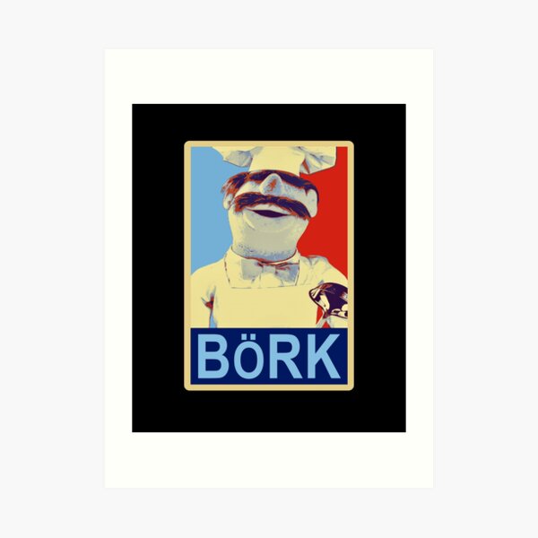 "Muppet Show Swedish Chef Bork in Shepard Fairey Style" Art Print by ...