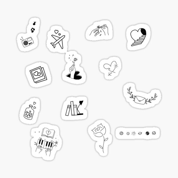 "Cute aesthetic sticker pack doodles" Sticker for Sale by maksaokar ...
