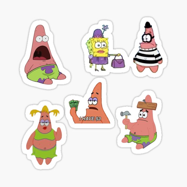 "patrick sticker pack and more!!" Sticker for Sale by saraacallahan ...