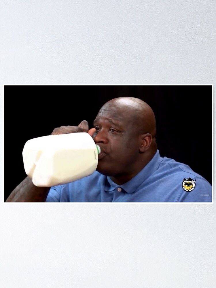 "Shaq Drinking Milk" Poster for Sale by chough83w | Redbubble