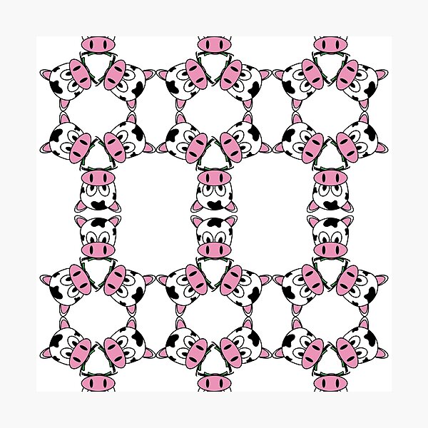 Lámina fotográfica «Patrón estético de vaca rosa fresa» de chanzds ...