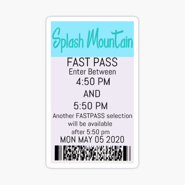 "splash mountain fast pass" Sticker for Sale by mendesarmy05 | Redbubble