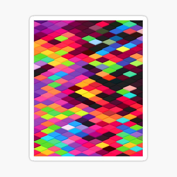 "Minimal Abstract Art of cubes 3d illusion Colorful" Sticker by ...