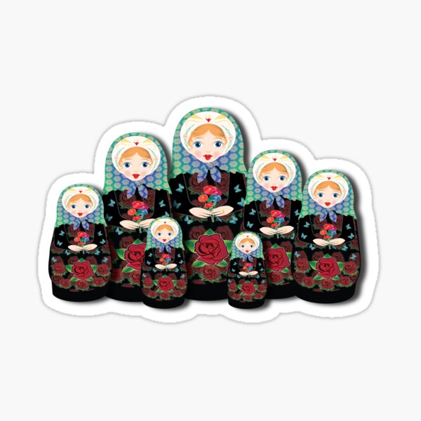 "Beautiful Nesting Doll Family" Sticker for Sale by mamagoose26 | Redbubble