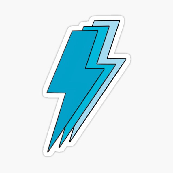 "Blue Lightning Bolt" Sticker for Sale by alliepease | Redbubble