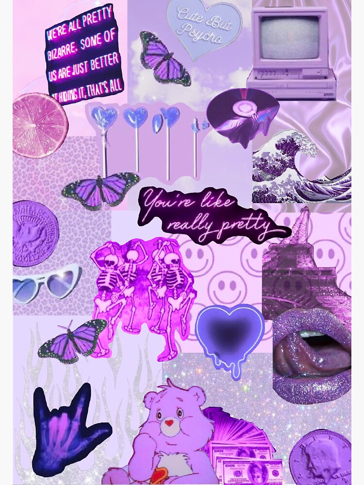 "Aesthetic Purple Collage" Sticker by PaisleyF1 | Redbubble