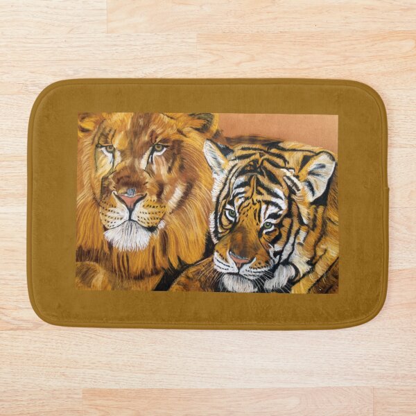 " Diese Zeichnung eines liegenden Löwen und Tigers wurde mit weichen ...