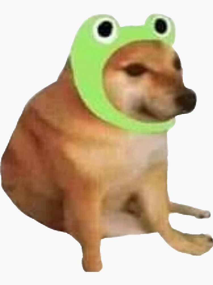 "Cheems frog hat" Sticker for Sale by Nagit | Redbubble