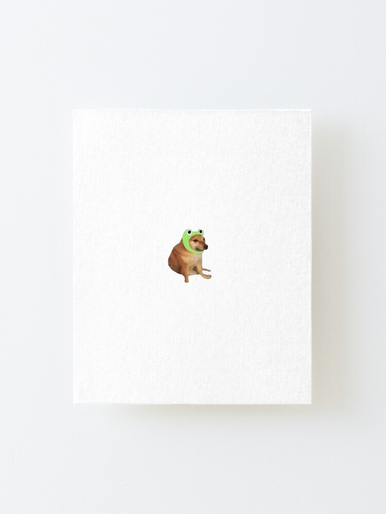"Cheems frog hat" Mounted Print for Sale by Nagit | Redbubble