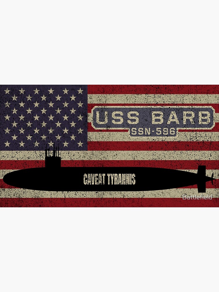 "USS Barb SSN-596 Nuclear Submarine Vintage American Flag Gift" Art ...