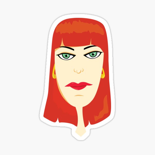 "Cute abstract girl face" Sticker by iammisbah | Redbubble