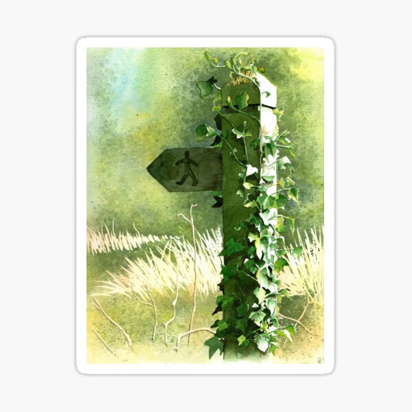 "Footpath Sign with Ivy" Sticker by gee355 | Redbubble