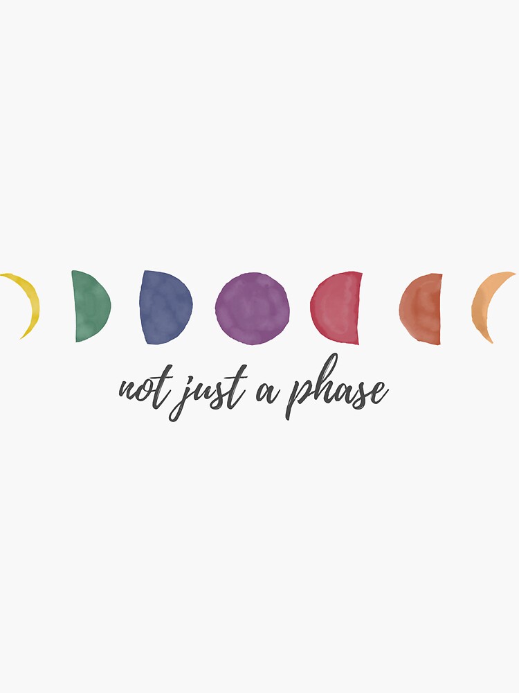 "Not just a phase - Rainbow moon phases" Sticker for Sale by ...