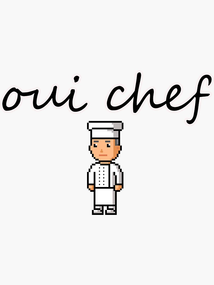 "Oui Chef" Sticker for Sale by ButchersBlock | Redbubble
