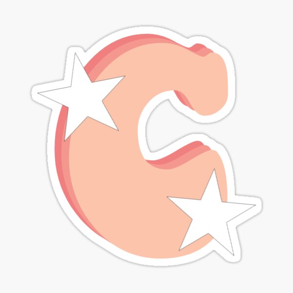 "Letter "C" Initial Pink Sticker" Sticker for Sale by stickerbysister ...