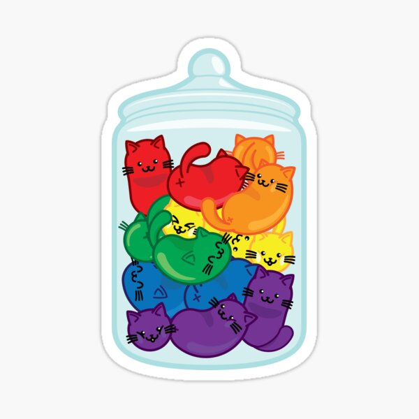 "Rainbow Jelly Cat Beans" Sticker by catxbeans | Redbubble
