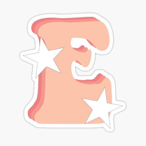 "Letter "E" Initial Pink Sticker" Sticker for Sale by stickerbysister ...