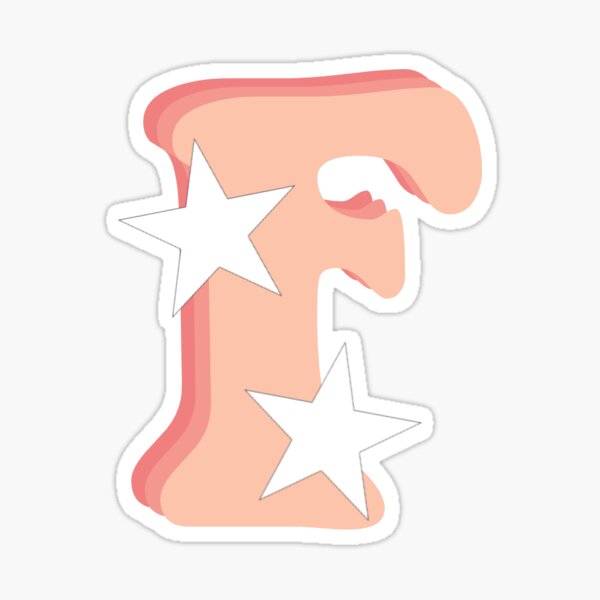 "Letter "F" Initial Pink Sticker" Sticker by stickerbysister | Redbubble